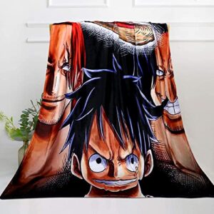 Anime Blanket Luffy Throw Blanket Soft and Fluffy Flannel Blanket Decorate Bedroom Living Rooms Sofa 60"X50"