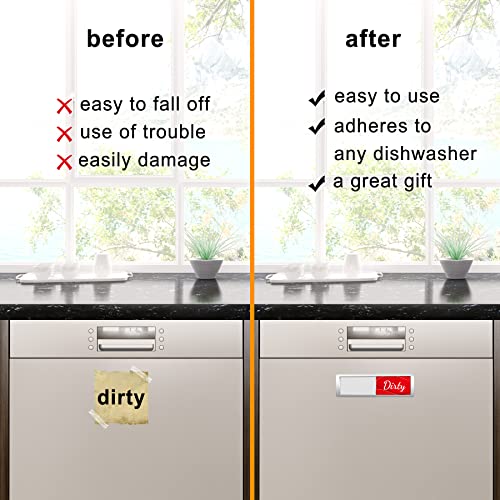 Clean Dirty Magnet for Dishwasher, Dishwasher Magnet Clean Dirty Sign, Super Strong Fridge Magnets, MUZPZ Dirty Clean Dishwasher Magnet Indicator for Kitchen Organization and Storage