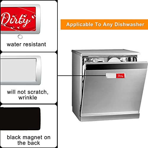 Clean Dirty Magnet for Dishwasher, Dishwasher Magnet Clean Dirty Sign, Super Strong Fridge Magnets, MUZPZ Dirty Clean Dishwasher Magnet Indicator for Kitchen Organization and Storage