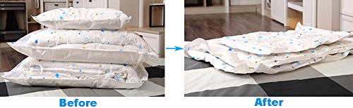 Vacuum Storage Bags Space Saving Bags for Comforters Clothes Pillow Bedding Blanket Storage, Free Travel Hand Pump Included (4 Pack Large - 31 * 24 inches)