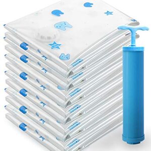 Vacuum Storage Bags Space Saving Bags for Comforters Clothes Pillow Bedding Blanket Storage, Free Travel Hand Pump Included (4 Pack Large - 31 * 24 inches)