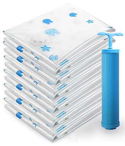 Vacuum Storage Bags Space Saving Bags for Comforters Clothes Pillow Bedding Blanket Storage, Free Travel Hand Pump Included (4 Pack Large - 31 * 24 inches)