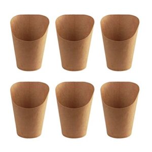 KINGZHUO 50 Pcs French Fries Holder 14oz Charcuterie Cups Disposable Take-out Party Baking Waffle Paper Popcorn Boxes Kraft Paper Cups Holder French Fry Cups Holder Wedding Food Trays Paper Cones