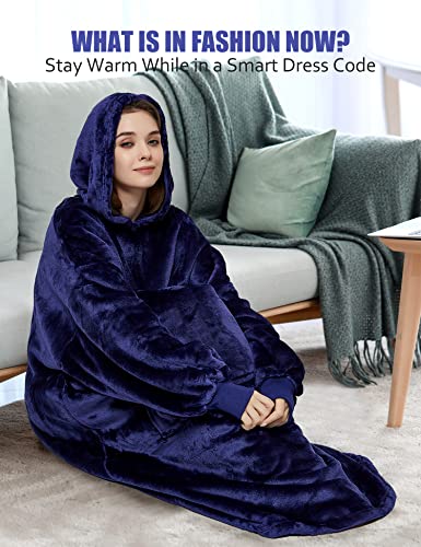 Vencede Oversized Warm Wearable Blanket for Men and Women, One Size Fits All (Purple)