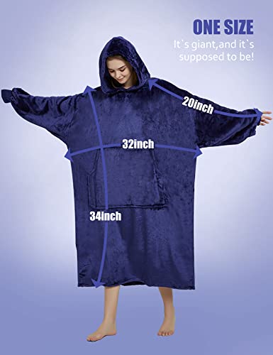 Vencede Oversized Warm Wearable Blanket for Men and Women, One Size Fits All (Purple)