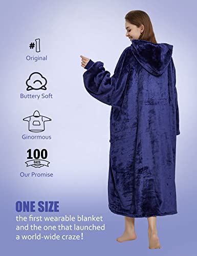 Vencede Oversized Warm Wearable Blanket for Men and Women, One Size Fits All (Purple)