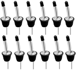 24 pack liquor pour spouts set - stainless steel bottle spout and liquor pourers dust caps covers