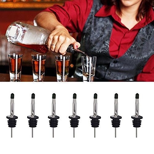 24 Pack Liquor Pour Spouts Set - Stainless Steel bottle spout and Liquor Pourers Dust Caps Covers