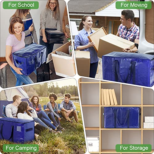 6 Pack Moving Bags,Heavy Duty Extra Large Packing Bags for Moving,Reusable Moving Totes with Reinforced Handles & Zippers,Foldable Moving Storage Bags for Space Saving Moving Supplies