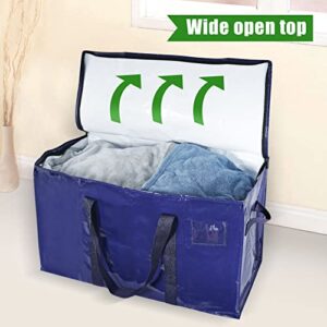 6 Pack Moving Bags,Heavy Duty Extra Large Packing Bags for Moving,Reusable Moving Totes with Reinforced Handles & Zippers,Foldable Moving Storage Bags for Space Saving Moving Supplies