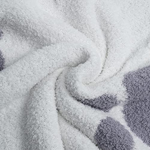 Paw Print Throw Blanket, Super Soft Fluffy Dog Cat Paw Print Blanket Throw Cozy Lightweight Fleece air Reversible Blankets for Bed Couch Sofa Bedroom, 51"x63"