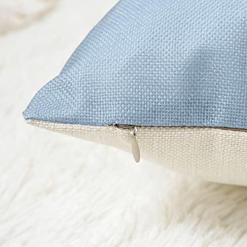 wyooxoo Throw Pillow Covers 18x18 Set of 4 Farmhouse Blue Pillow Covers Cushion Cases Decorative Pillowcases for Sofa Couch Living Room Outdoor Home Decor (Blue, 18" x 18")