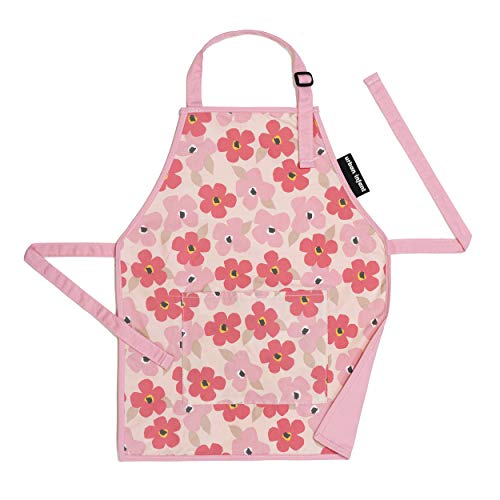 Urban Infant Little Helper Kids Apron - Children's Cooking Art Gardening - Toddler Boys and Girls - Poppies