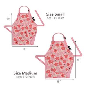 Urban Infant Little Helper Kids Apron - Children's Cooking Art Gardening - Toddler Boys and Girls - Poppies