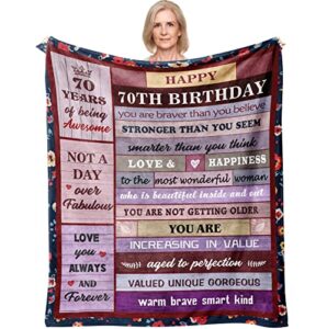 muxuten 70th birthday gifts for women/men - 70th birthday gifts blanket 60"x50" - best gifts for 70 year old woman, 70 year old birthday gifts for women, 70th birthday gift ideas, birthday party decor