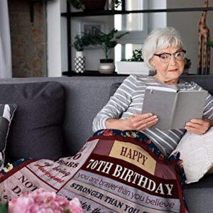 Muxuten 70th Birthday Gifts for Women/Men - 70th Birthday Gifts Blanket 60"X50" - Best Gifts for 70 Year Old Woman, 70 Year Old Birthday Gifts for Women, 70th Birthday Gift Ideas, Birthday Party Decor