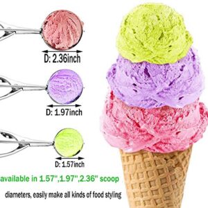 Cookie Scoop Set 3 PCS, with Trigger Large-Medium-Small Size for Kitchen Family Ice Cream Cookie Cupcake Muffin Meatbal multipurpose tainless Steel Ice Cream Scooper