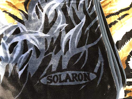 Solaron Super Thick Mink Blanket BM253 Queen 3 Tigers BLACK