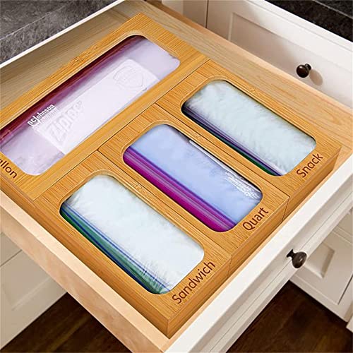 Ziplock Bag Storage Organizer, Plastic Bag Containers, Kitchen Drawer Organizer, One Size