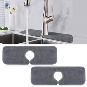 kitchen sink splash guard: poyang sink faucet mat, faucet mat for kitchen sink, kitchen faucet absorbent mat for sink, splash guard behind faucet, machine washable (2 pack, 17.7''x4.7'')