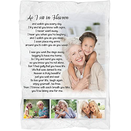 Personalized Memorial Blanket A Letter from Heaven Remembrance Throw, Memorial Gift for Loss of A Loved One in Heaven Sympathy Gift, Father, Mother Loss Bereave