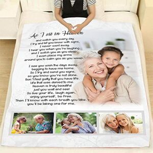 Personalized Memorial Blanket A Letter from Heaven Remembrance Throw, Memorial Gift for Loss of A Loved One in Heaven Sympathy Gift, Father, Mother Loss Bereave