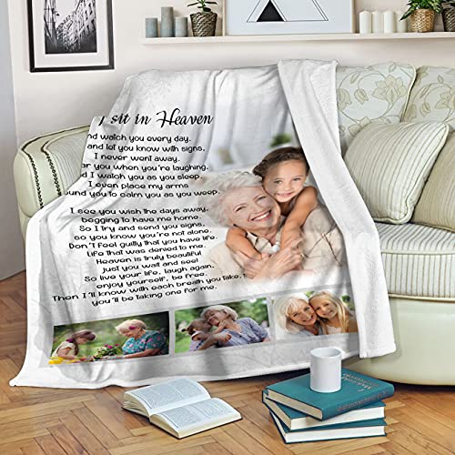 Personalized Memorial Blanket A Letter from Heaven Remembrance Throw, Memorial Gift for Loss of A Loved One in Heaven Sympathy Gift, Father, Mother Loss Bereave