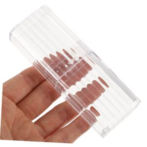 ADOCARN 4pcs Lid Organizer Swab Storage Plastic Apothecary Swabs Holder Ball Jar Bathroom Case Canisters Portable Clear Container Dispenser Cleaning with Toothpick Floss