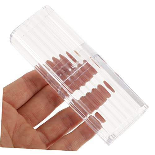 ADOCARN 4pcs Lid Organizer Swab Storage Plastic Apothecary Swabs Holder Ball Jar Bathroom Case Canisters Portable Clear Container Dispenser Cleaning with Toothpick Floss