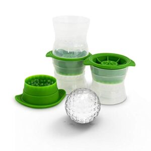 tovolo golf ball ice molds (set of 3) - slow-melting, leak-free, reusable, & bpa-free craft ice molds/great for whiskey, cocktails, coffee, soda, fun drinks, and gifts