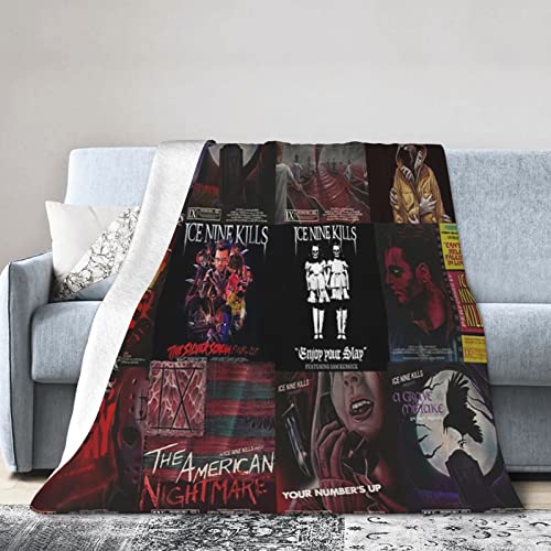 STYLOPUNK Heavy Metal Ice Band Nine Music Kills Throw Blanket Lightweight Flannel Blankets Funny Fleece Bed Blanket All Seasons 50"X40"