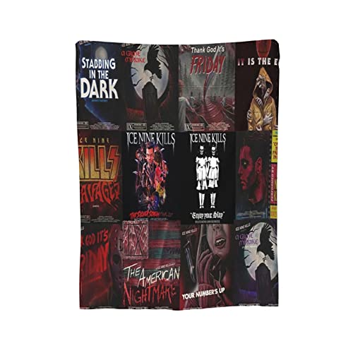 STYLOPUNK Heavy Metal Ice Band Nine Music Kills Throw Blanket Lightweight Flannel Blankets Funny Fleece Bed Blanket All Seasons 50"X40"