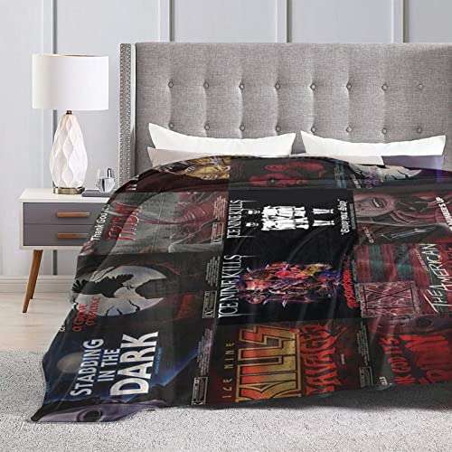 STYLOPUNK Heavy Metal Ice Band Nine Music Kills Throw Blanket Lightweight Flannel Blankets Funny Fleece Bed Blanket All Seasons 50"X40"