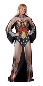 northwest elite wonder woman adult soft throw blanket with sleeves, 48" x 71"