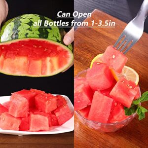 2 PCS 2-in-1 Watermelon Fork Slicer, Watermelon Slicer Cutter, Summer Watermelon Cutter Slicer Tool, Stainless Steel Fruit Forks Slicer Knife for Family Parties Camping