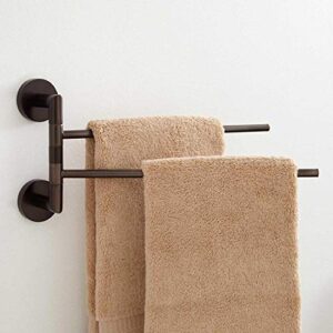 signature hardware 353723 colvin 12-1/8" double swing arm brass towel rack