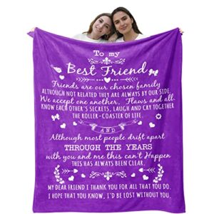 omokil best friend birthday gifts, friendship gifts for women, bff gifts for women, gift for best friend, best friend long distance gifts blanket 50" x 60"