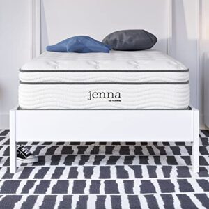 modway jenna 10” innerspring and memory foam twin mattress with individually encased coils