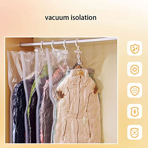 2023 New Hanging Vacuum Storage Bags, Reusable Hanging Compressible Storage Bag, Vacuum Storage Bags w/Manual Air Pump (L,2pcs)