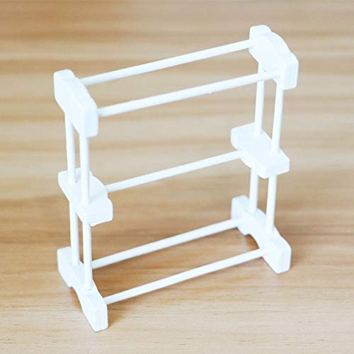 shlutesoy 1/12 Doll House Wooden Standing Towel Drying Rack Micro Bathroom Furniture