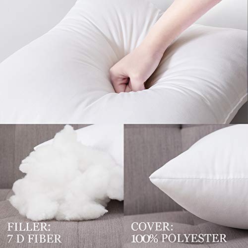 MIULEE 20 x 20 Pillow Inserts (Set of 2) - Throw Pillows Insert Hypoallergenic Premium Pillow Stuffer Square Form for Decorative Cushion Bed Couch Sofa