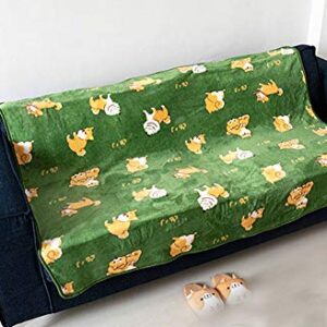 FUYU Shiba Inu Throw Blanket Puppy Cartoon Dog Warm Fuzzy Soft Blanket