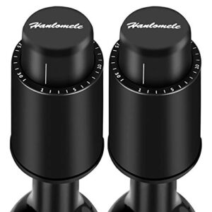 [2 pack]wine bottle stoppers, reusable wine stoppers, vacuum wine preserver with time scale record, wine savers vacuum pump corks keep wine really fresh, best gift accessories.