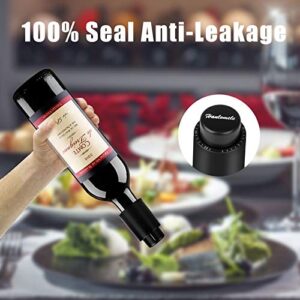 [2 PACK]Wine Bottle Stoppers, Reusable Wine Stoppers, Vacuum Wine Preserver with Time Scale Record, Wine Savers Vacuum Pump Corks Keep Wine Really Fresh, Best Gift Accessories.