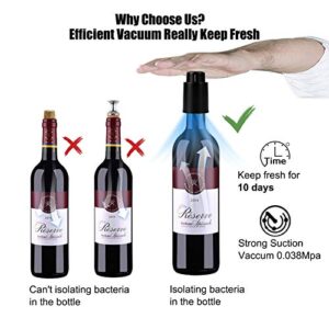 [2 PACK]Wine Bottle Stoppers, Reusable Wine Stoppers, Vacuum Wine Preserver with Time Scale Record, Wine Savers Vacuum Pump Corks Keep Wine Really Fresh, Best Gift Accessories.