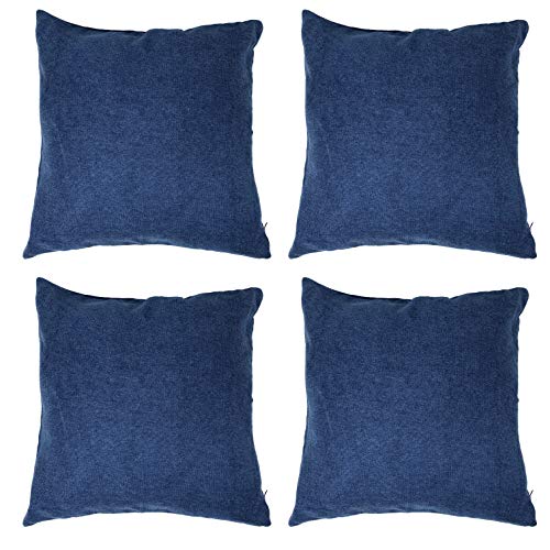 Allgala 4-Pack Decorative Throw Pillow Cover 18x18 Inch-Navy-PW82209 (Covers Only - NO Inserts)