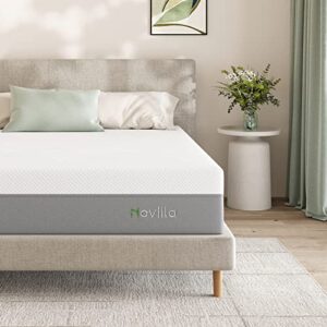 novilla queen size mattress, 12 inch cooling gel memory foam mattress in a box, foam mattresses for cooler sleep & pressure relief, medium soft bed mattresses with motion isolation, vibrant