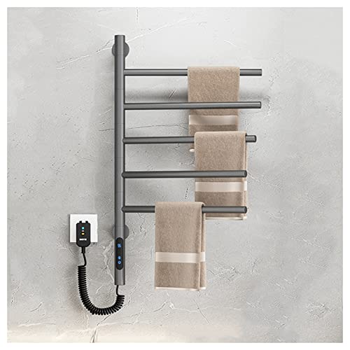 ESOP Electric Heated Towel Racks, Wall Mounted Rotatable Towel Warmer Racks, Hot Towel Rack with Timer, Constant Temperature Heated Towel Warmer for Bathroom, Adjustable Towel Rack, 42 * 66CM