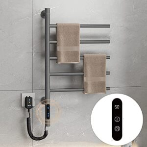 ESOP Electric Heated Towel Racks, Wall Mounted Rotatable Towel Warmer Racks, Hot Towel Rack with Timer, Constant Temperature Heated Towel Warmer for Bathroom, Adjustable Towel Rack, 42 * 66CM