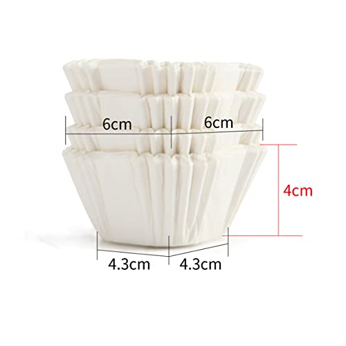 CHEFMADE 100 Count White Cupcake Liners, Square Baking Cups for Baking, Paper Cupcake Liners -No Smell, Food Grade & Grease